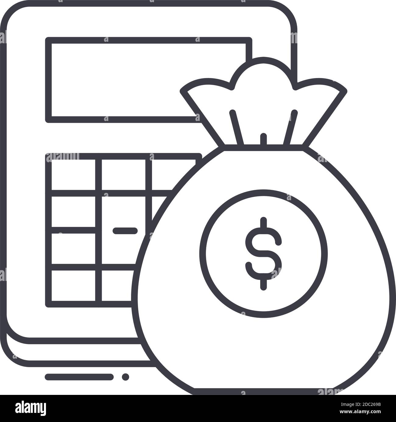 Costing icon, linear isolated illustration, thin line vector, web ...