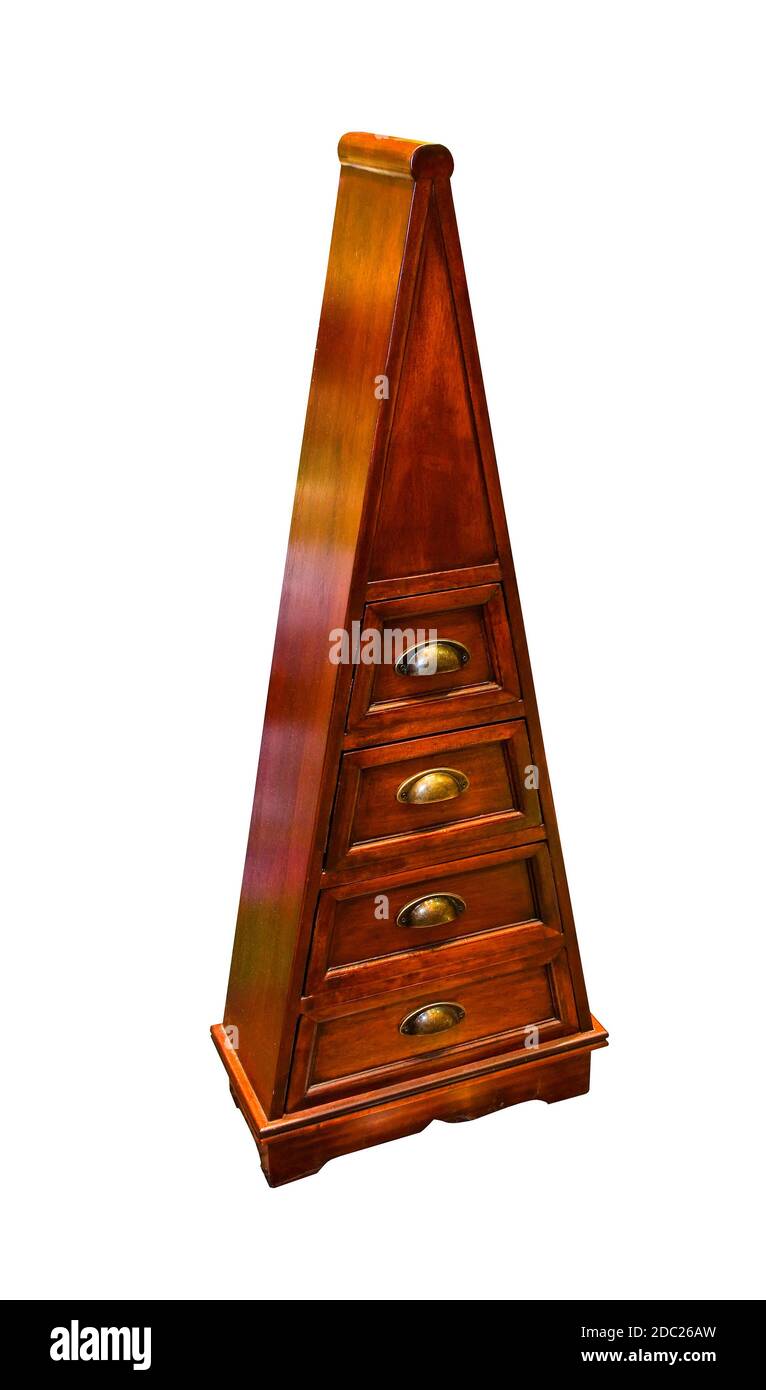 Triangular shape drawers isolated included clipping path Stock Photo ...
