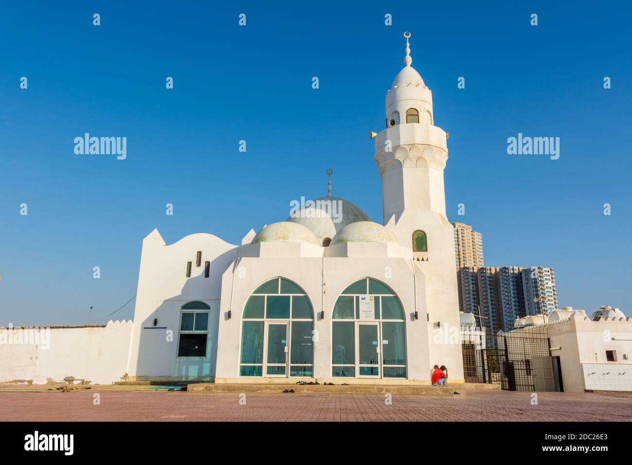 A white Al Rahmah mosque located at Jeddah Corniche, 30 km coastal ...