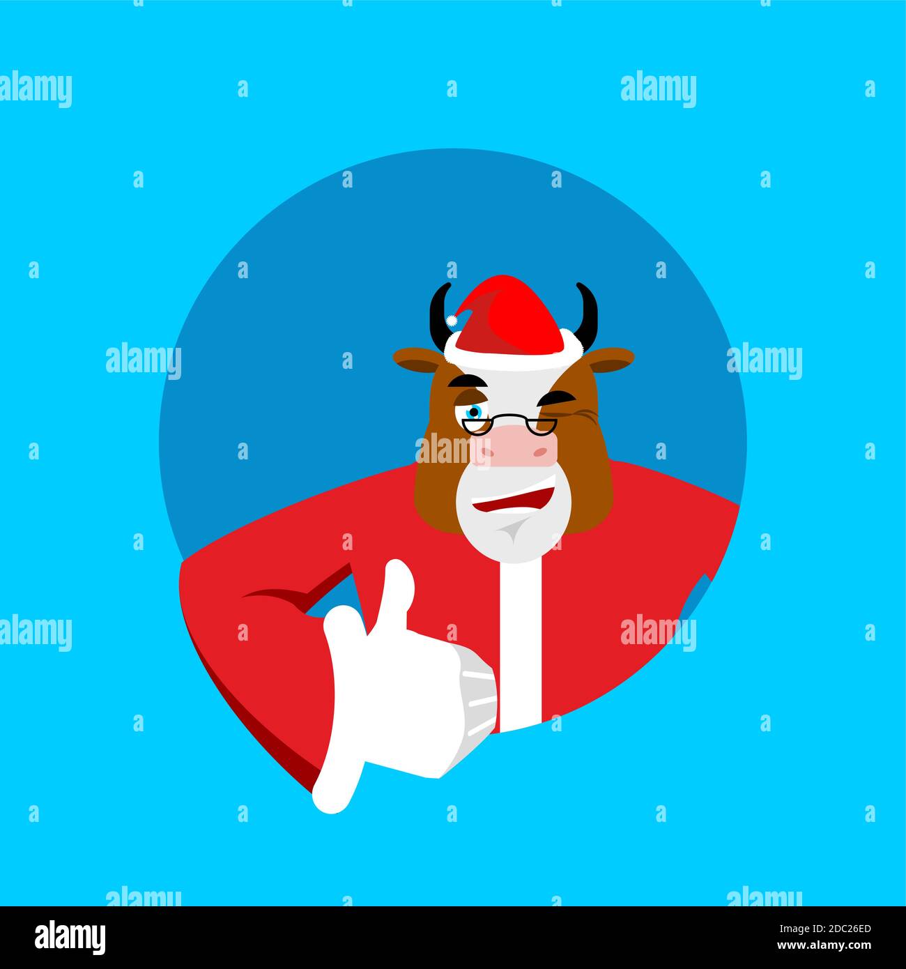 Santa bull thumbs up well and winks. Sign all right. Merry Christmas ...