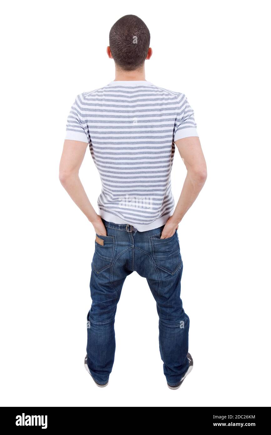 young casual man from the back, full body, isolated Stock Photo - Alamy