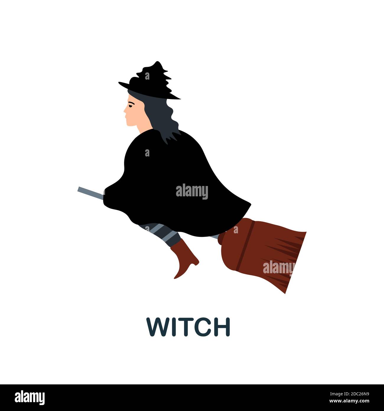 Witch icon. Simple element from halloween collection. Creative Witch ...