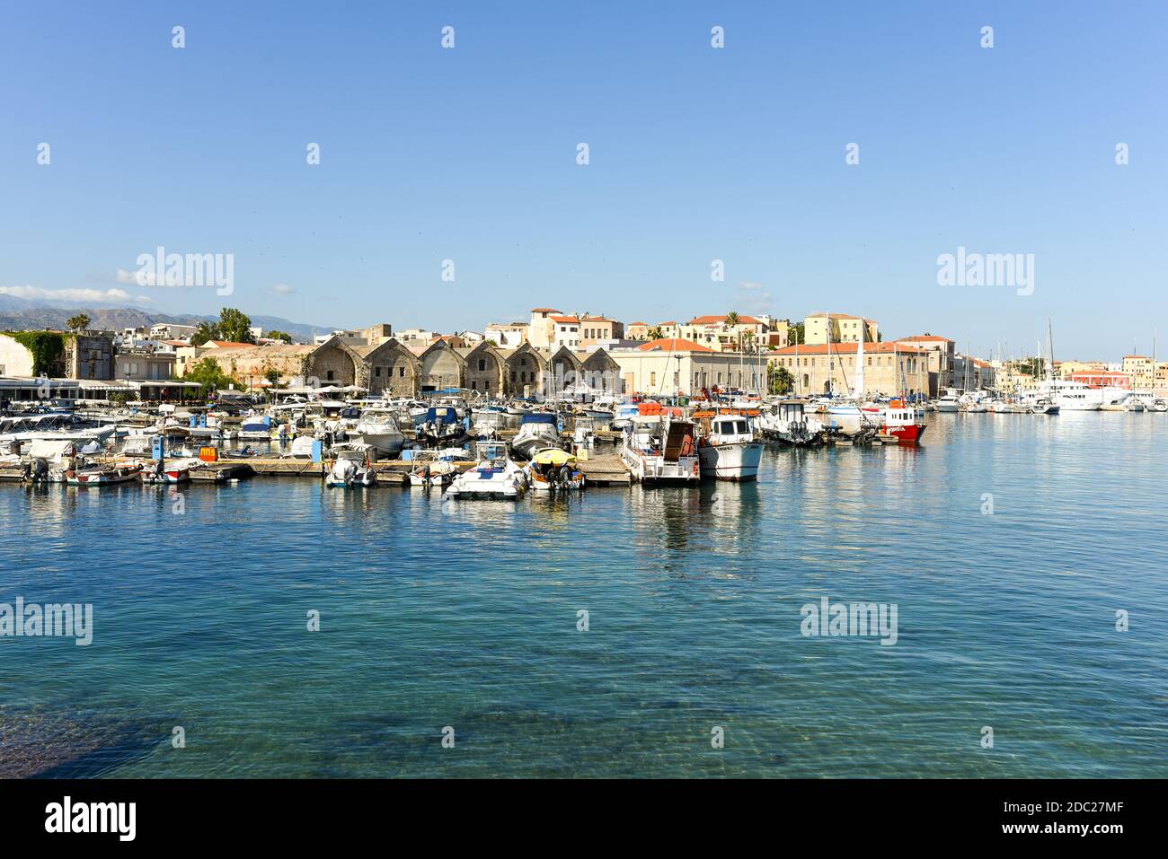 The famous old harbor of Chania on Crete Stock Photo - Alamy