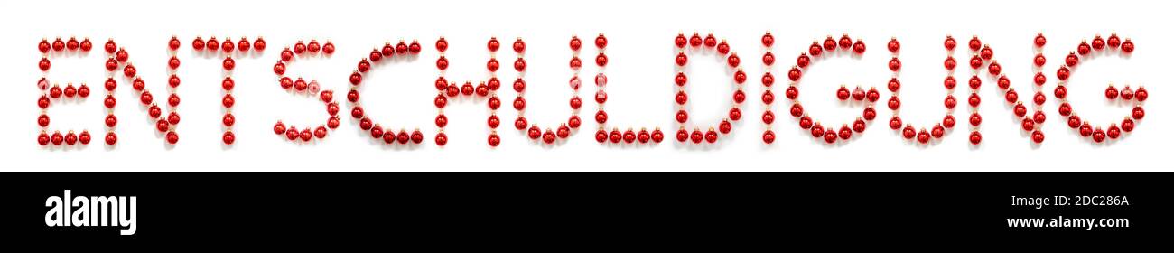 Red Christmas Ball Ornament Building German Word Entschuldigung Means ...