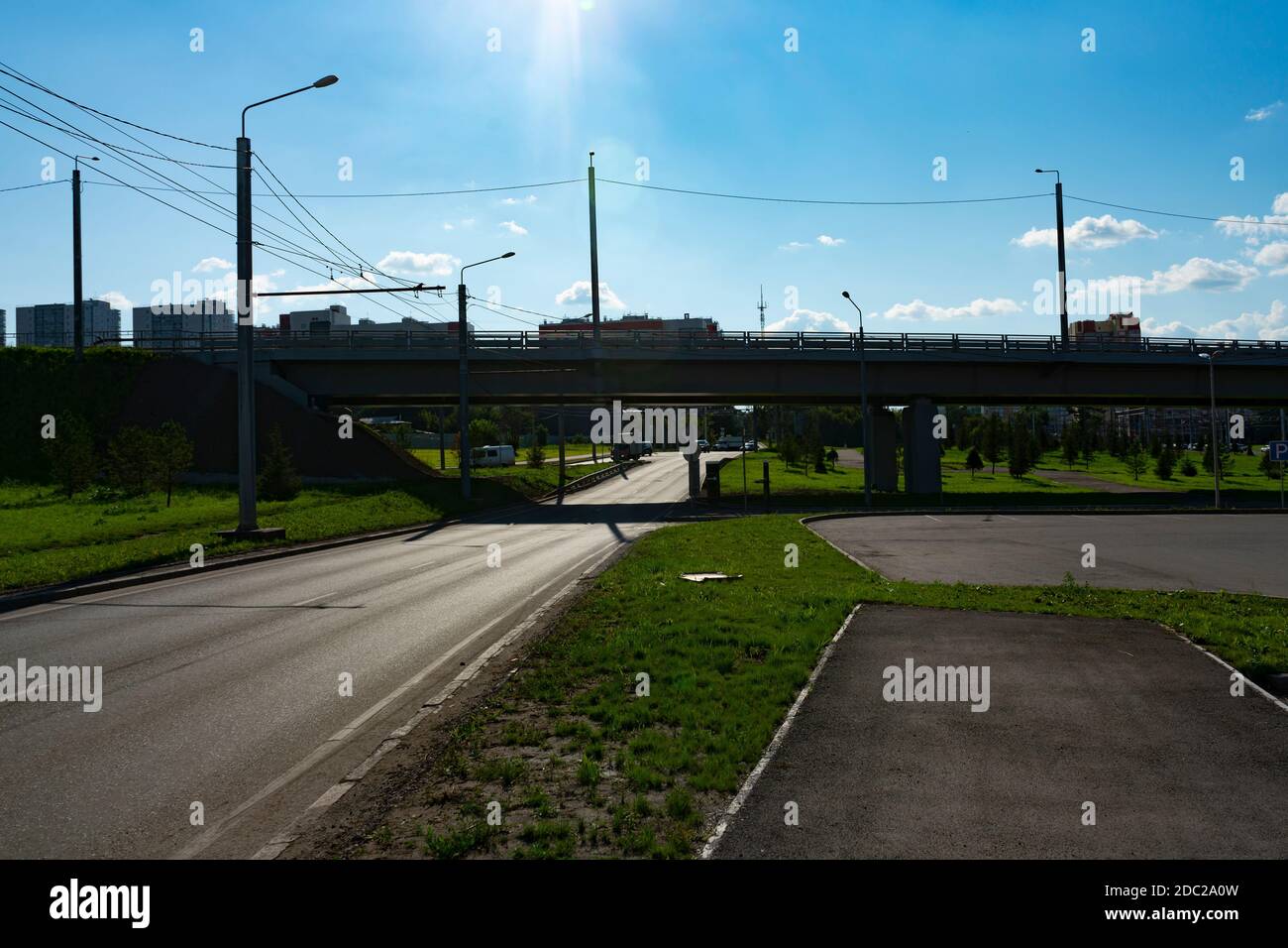 Car overpass in the city center. Overpass for traffic Stock Photo - Alamy