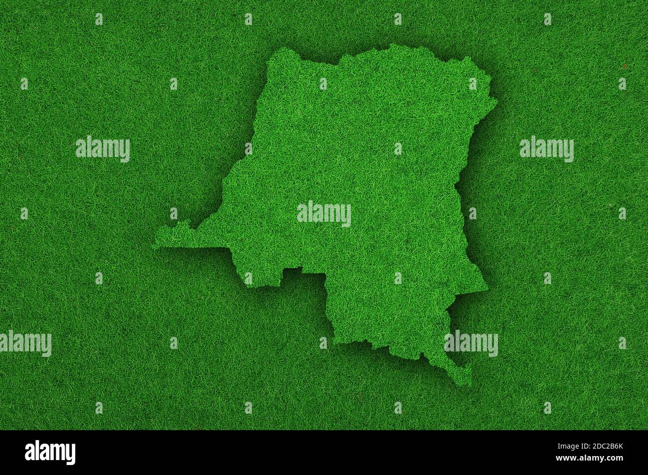 Map of Democratic Republic of the Congo on green felt Stock Photo - Alamy