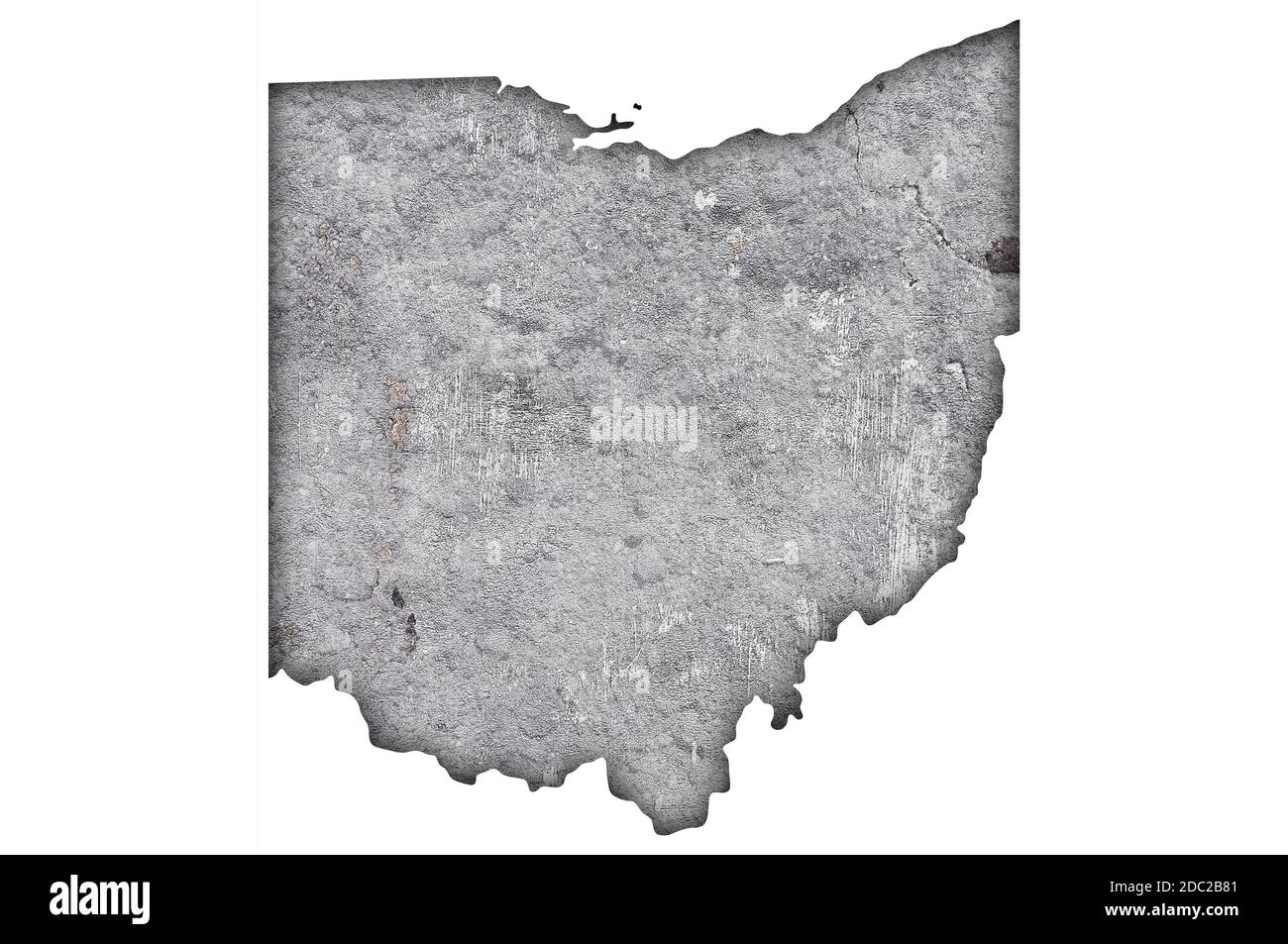Map of Ohio on weathered concrete Stock Photo - Alamy
