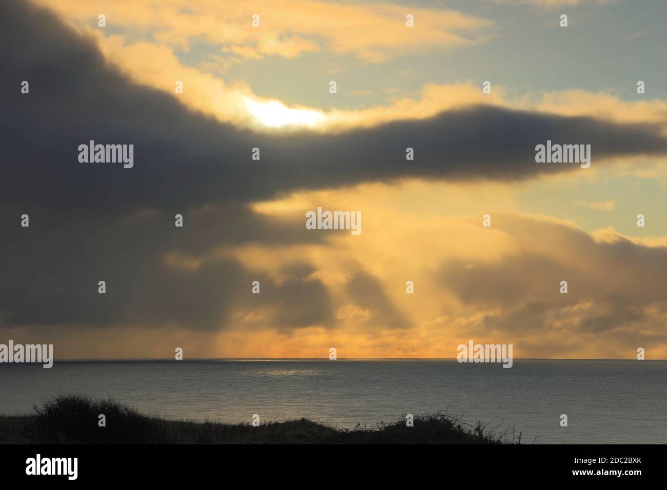 Sunrise over the North sea over the Yorkshire coastline Stock Photo - Alamy