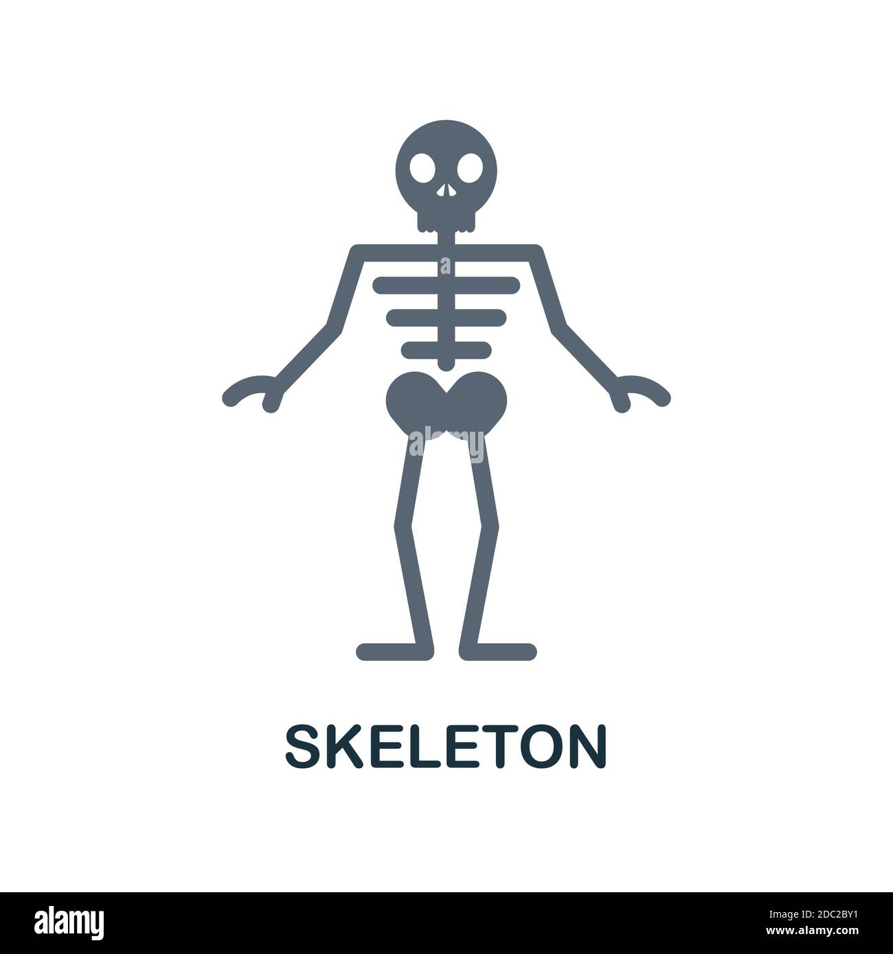 Skeleton icon. Simple element from halloween collection. Creative ...