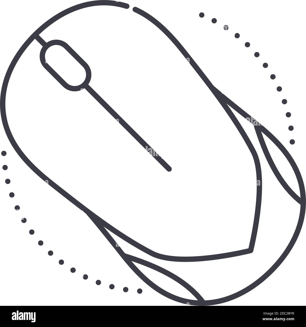 Computer mouse icon, linear isolated illustration, thin line vector ...