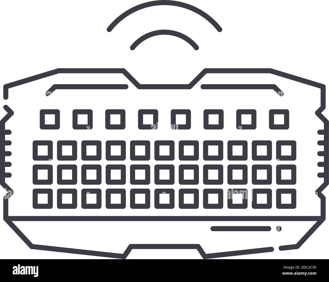 Computer keyboard icon, linear isolated illustration, thin line vector ...