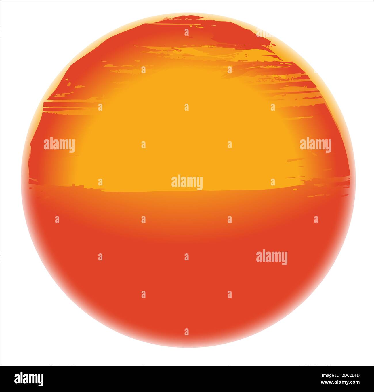 large hazy sun set over a white background Stock Photo - Alamy