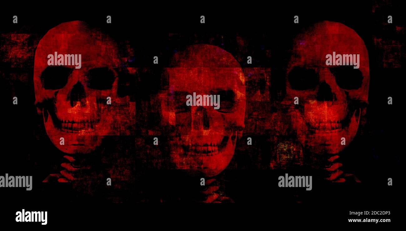 Halloween Human Skull Background with Rotting Skeleton Stock Photo - Alamy