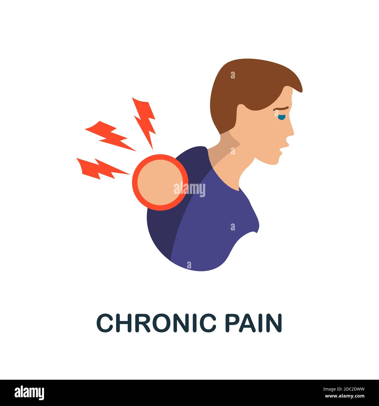 Chronic Pain icon. Simple element from health diseases collection ...