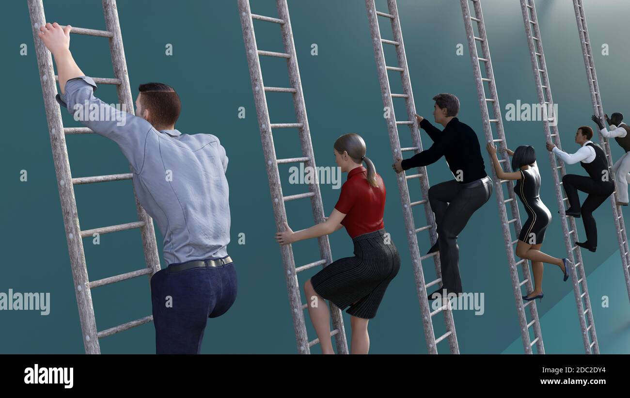 Climbing the Corporate Ladder with Business People as Concept Stock ...