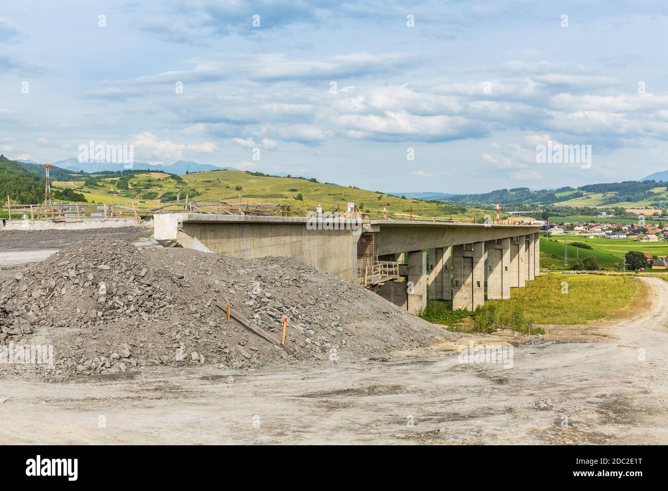 Construction of new freeway, section of highway and freeway exit ramp ...