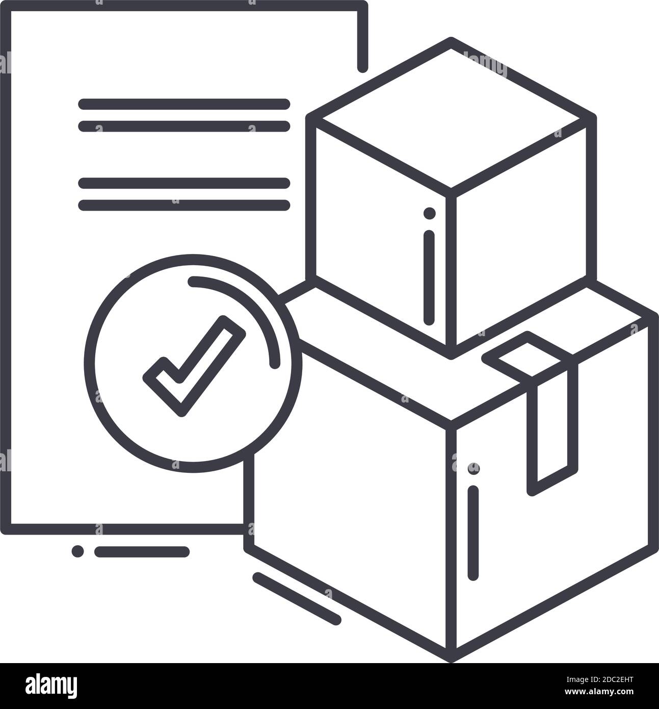 Confirm order icon, linear isolated illustration, thin line vector, web ...