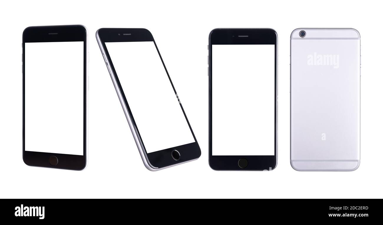 Black modern smartphone mockup front and back. Mobile smart phone ...