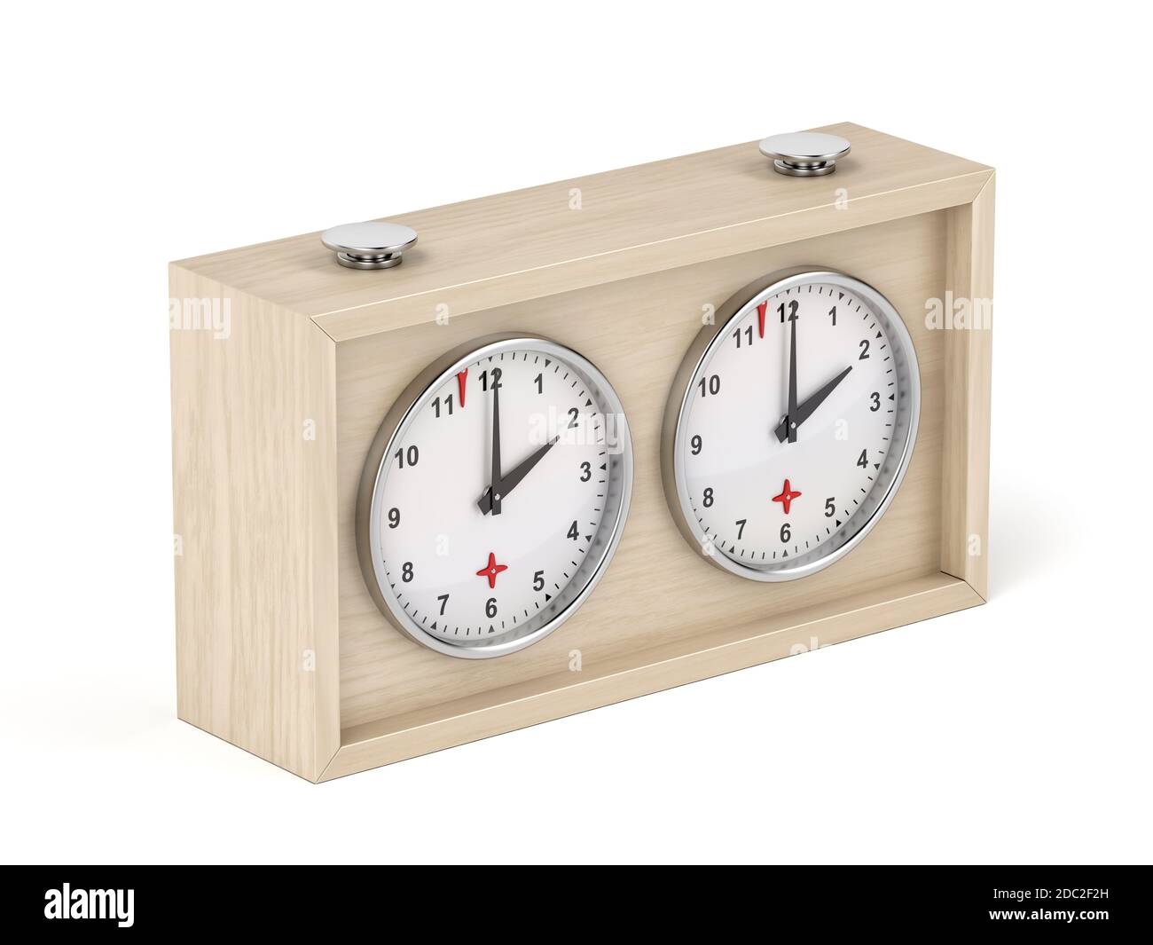 Analog chess clock on white background Stock Photo - Alamy