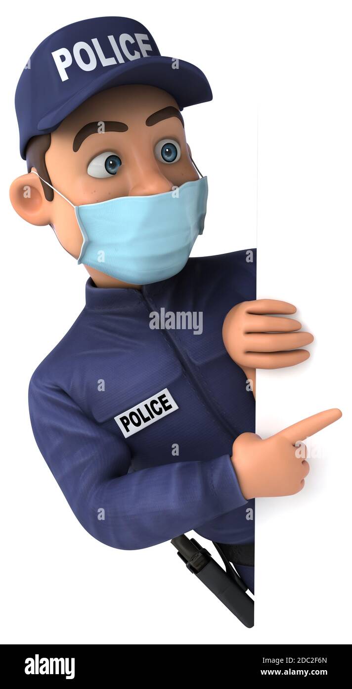 Fun 3D illustration of a cartoon Police Officer Stock Photo - Alamy