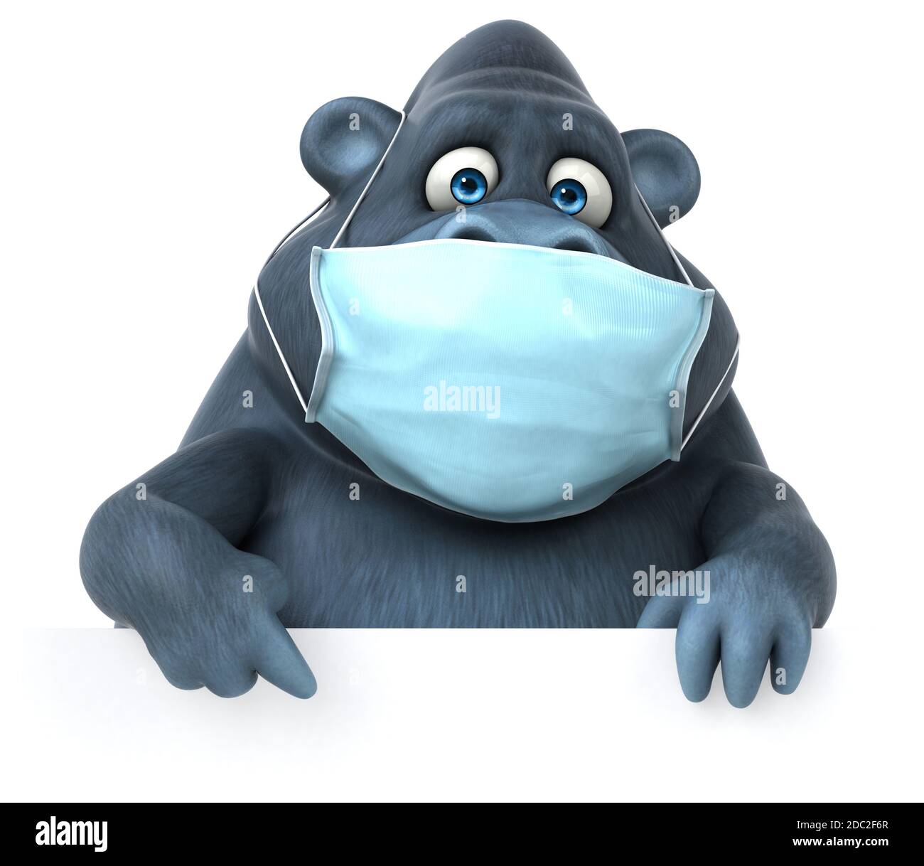 Fun 3D cartoon gorilla with a mask Stock Photo - Alamy
