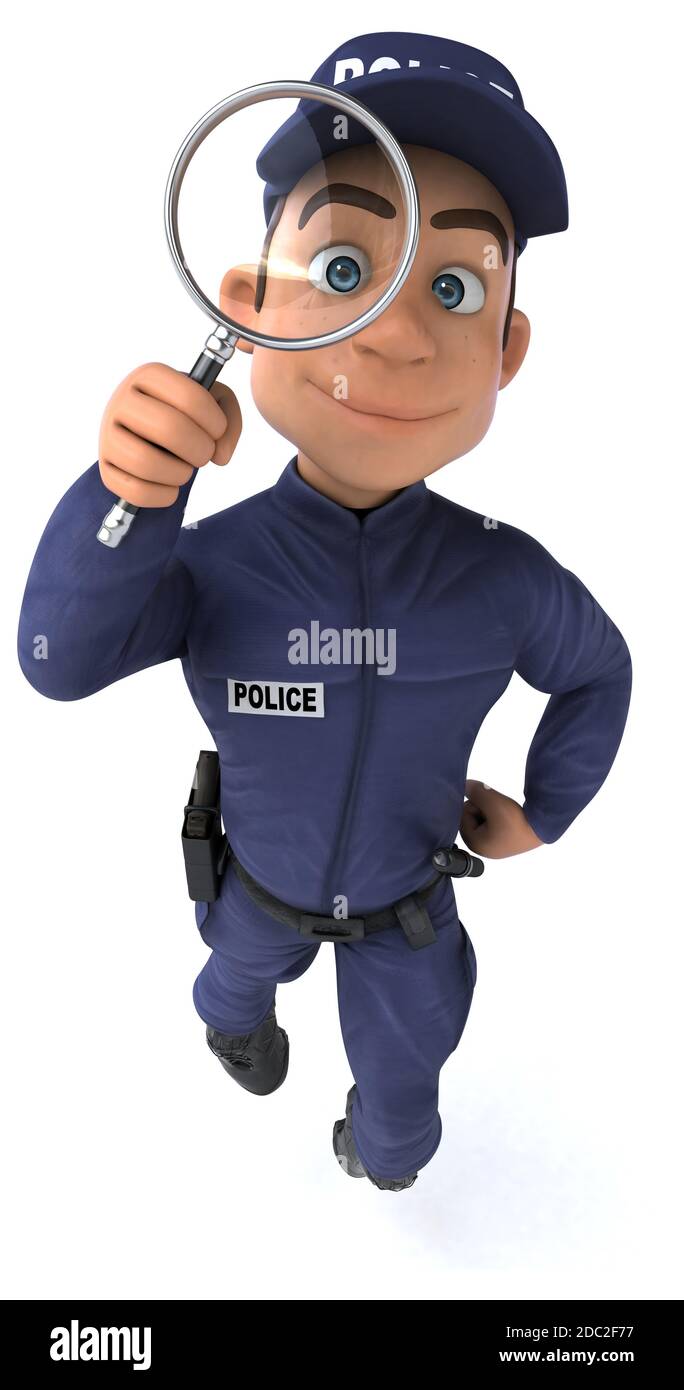 Fun 3D illustration of a cartoon Police Officer Stock Photo - Alamy