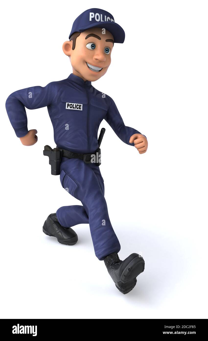 Fun 3D illustration of a cartoon Police Officer Stock Photo - Alamy