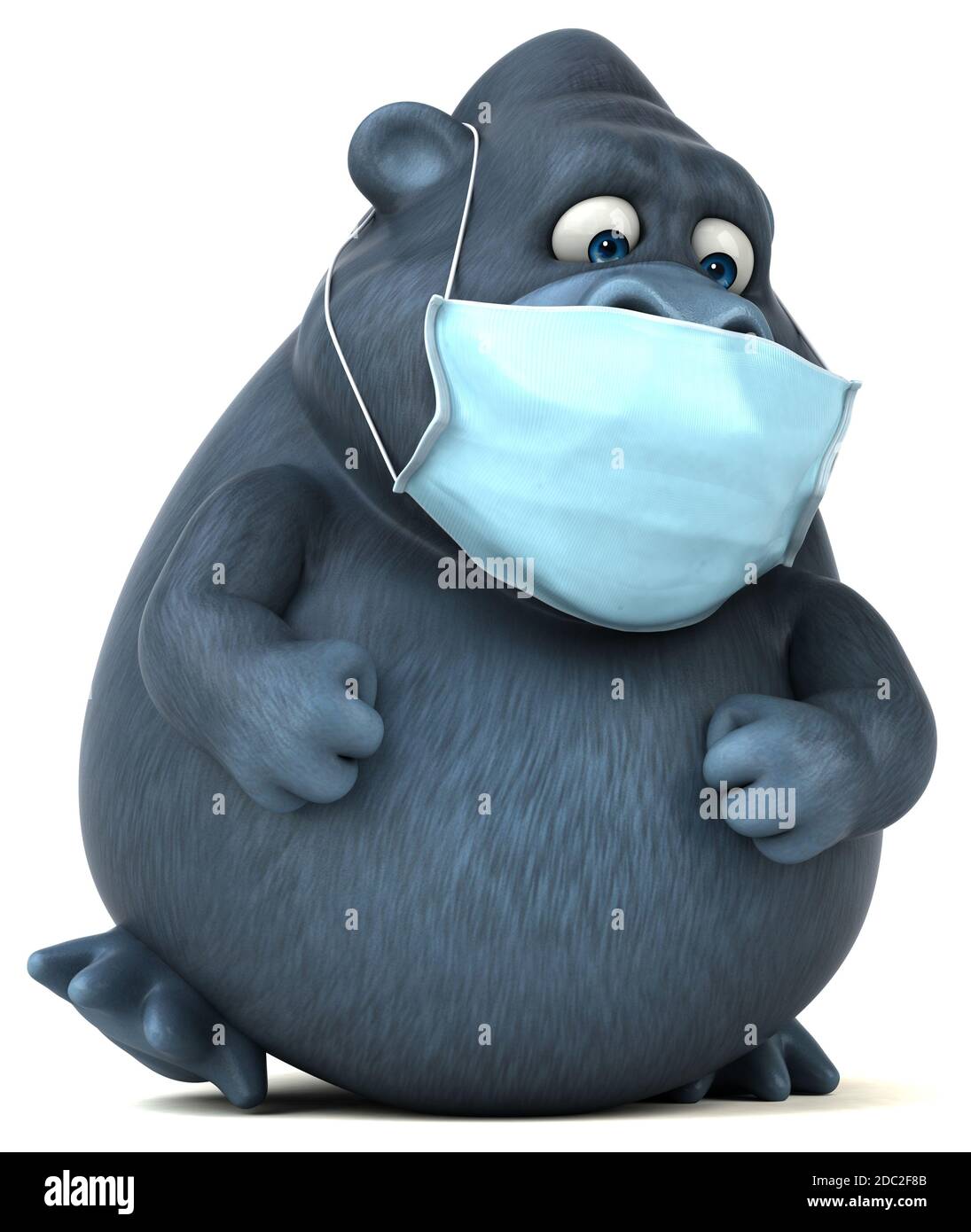 Fun 3D cartoon gorilla with a mask Stock Photo - Alamy