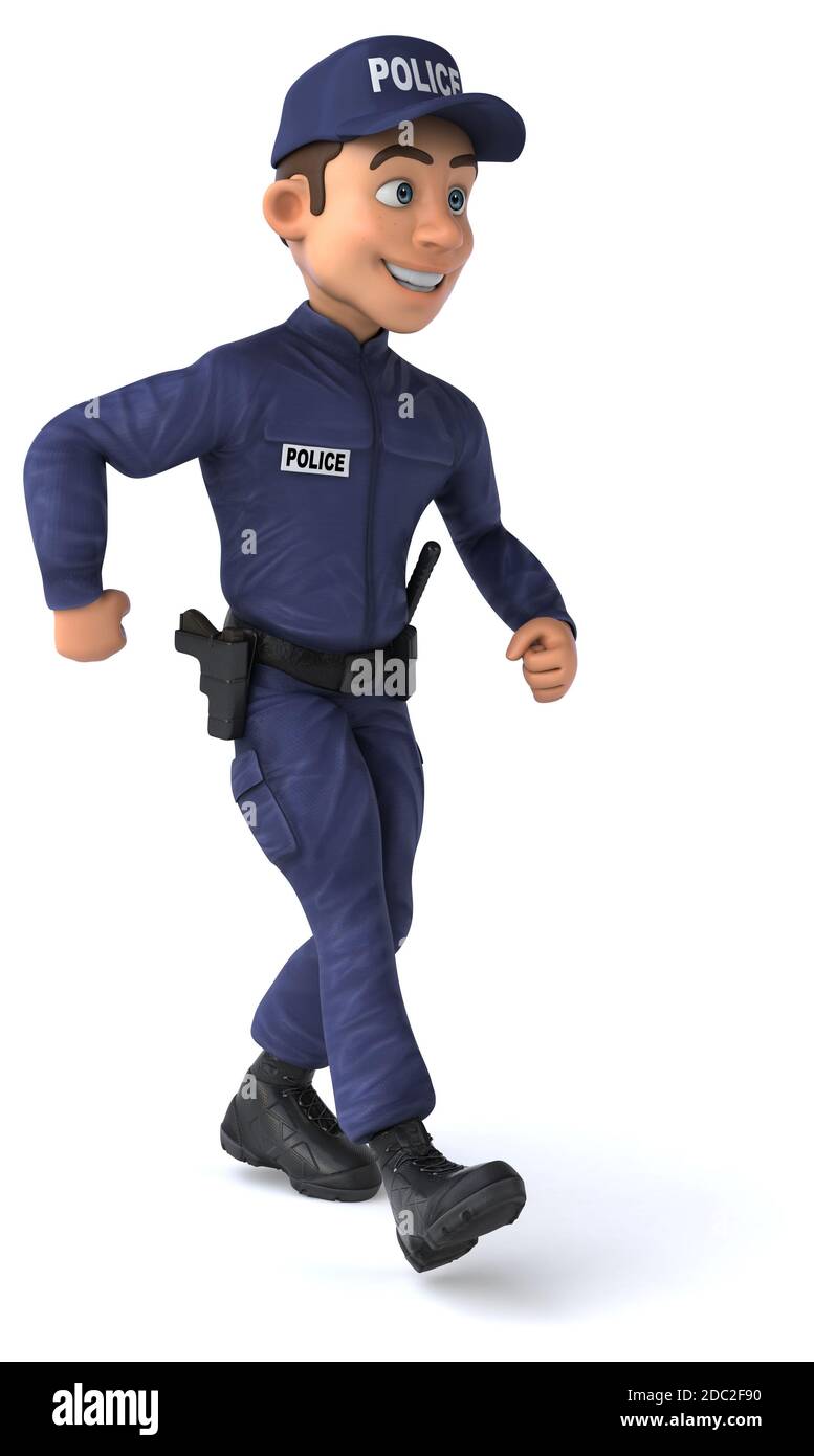Fun 3D illustration of a cartoon Police Officer Stock Photo - Alamy