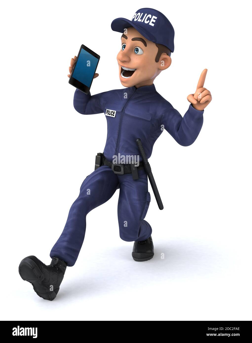 Fun 3D illustration of a cartoon Police Officer Stock Photo - Alamy