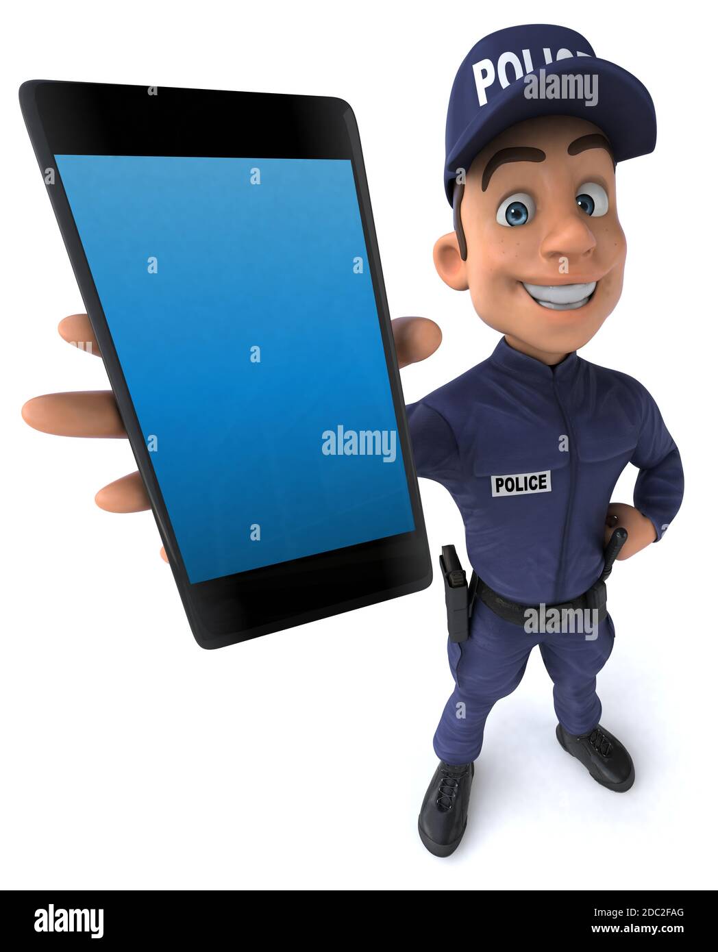 Fun 3D illustration of a cartoon Police Officer Stock Photo - Alamy