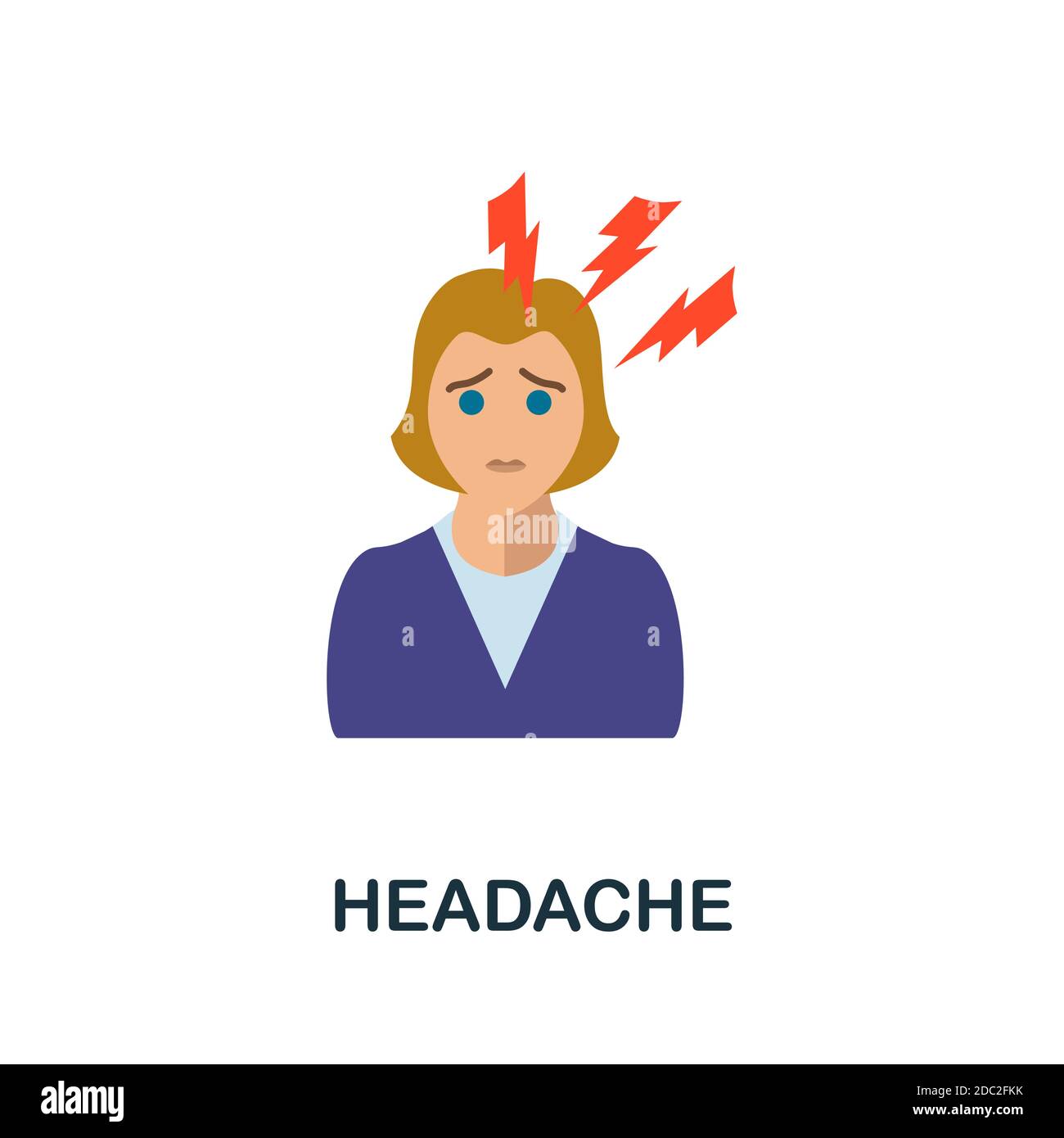 Headache icon. Simple element from health diseases collection. Creative ...