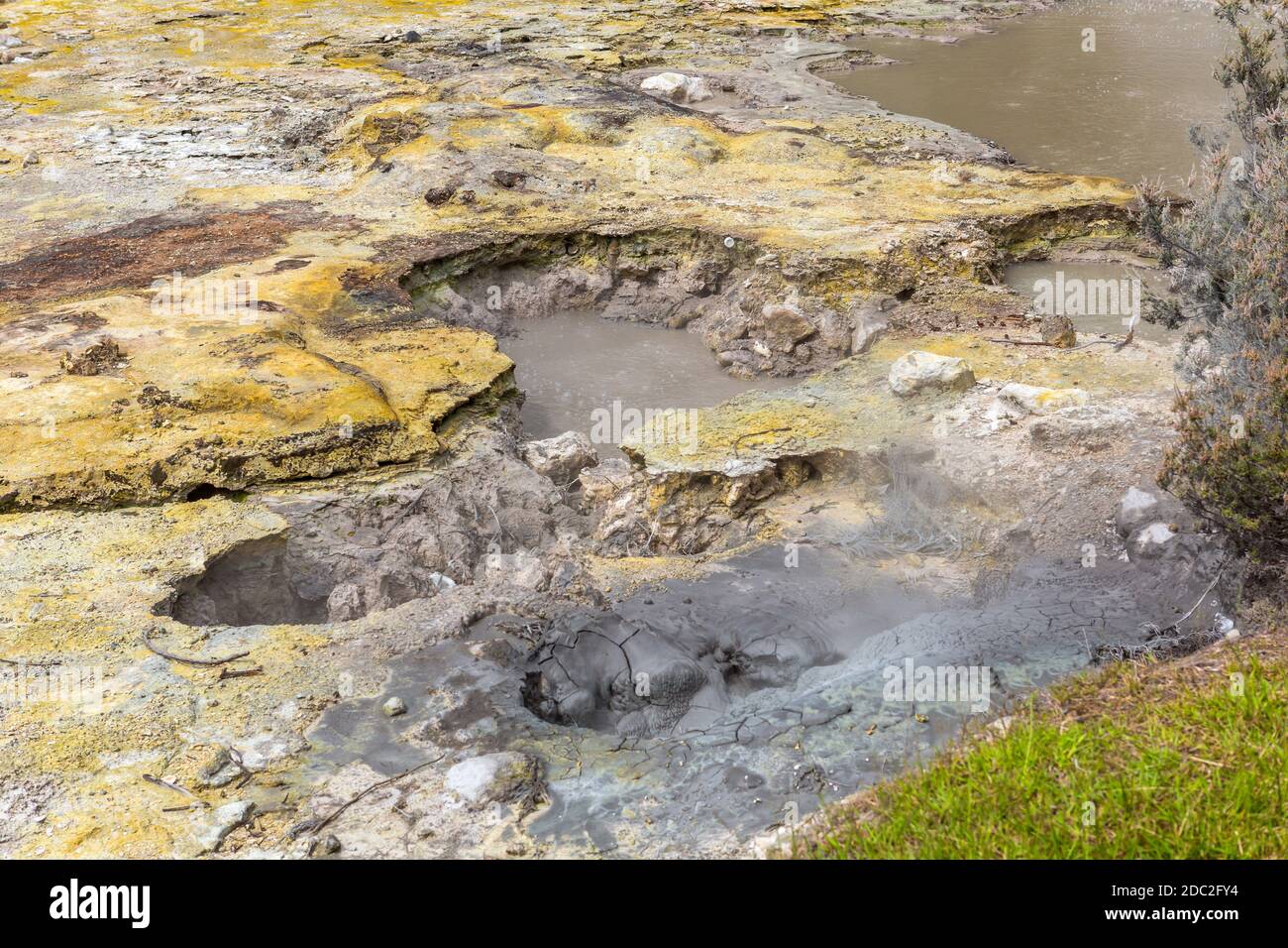 Boiling water and hot steam venting from Caldeira Grande in the small ...