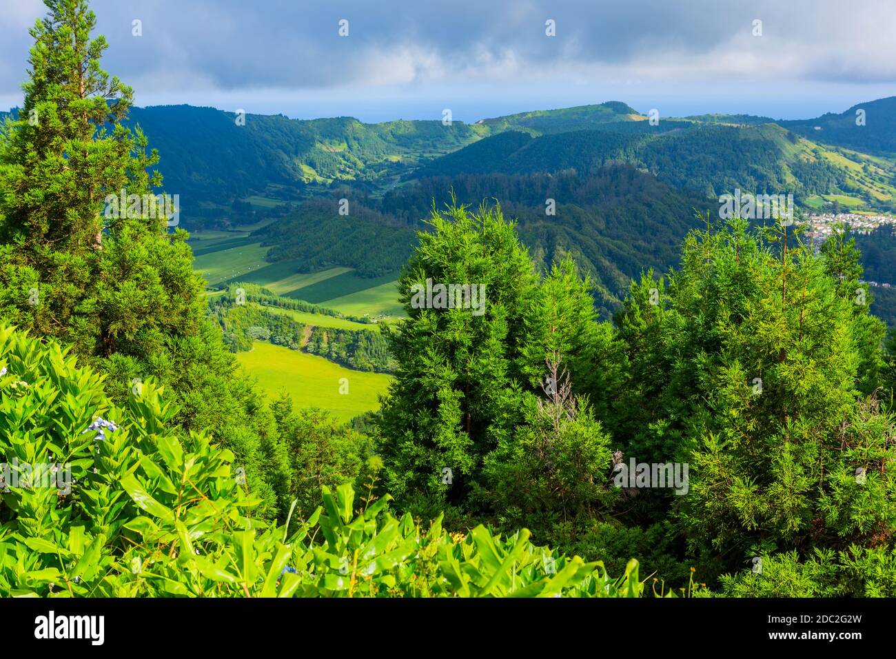 Beautiful landscape sceneries in Azores Portugal. Tropical nature in ...