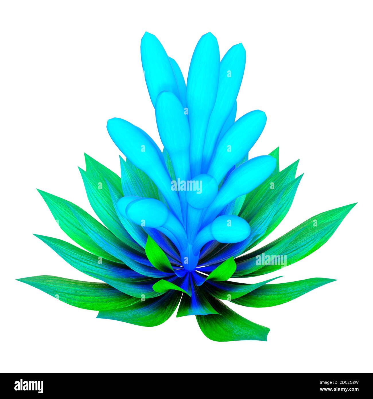 3D rendering of a fantasy alien plant isolated on white background ...