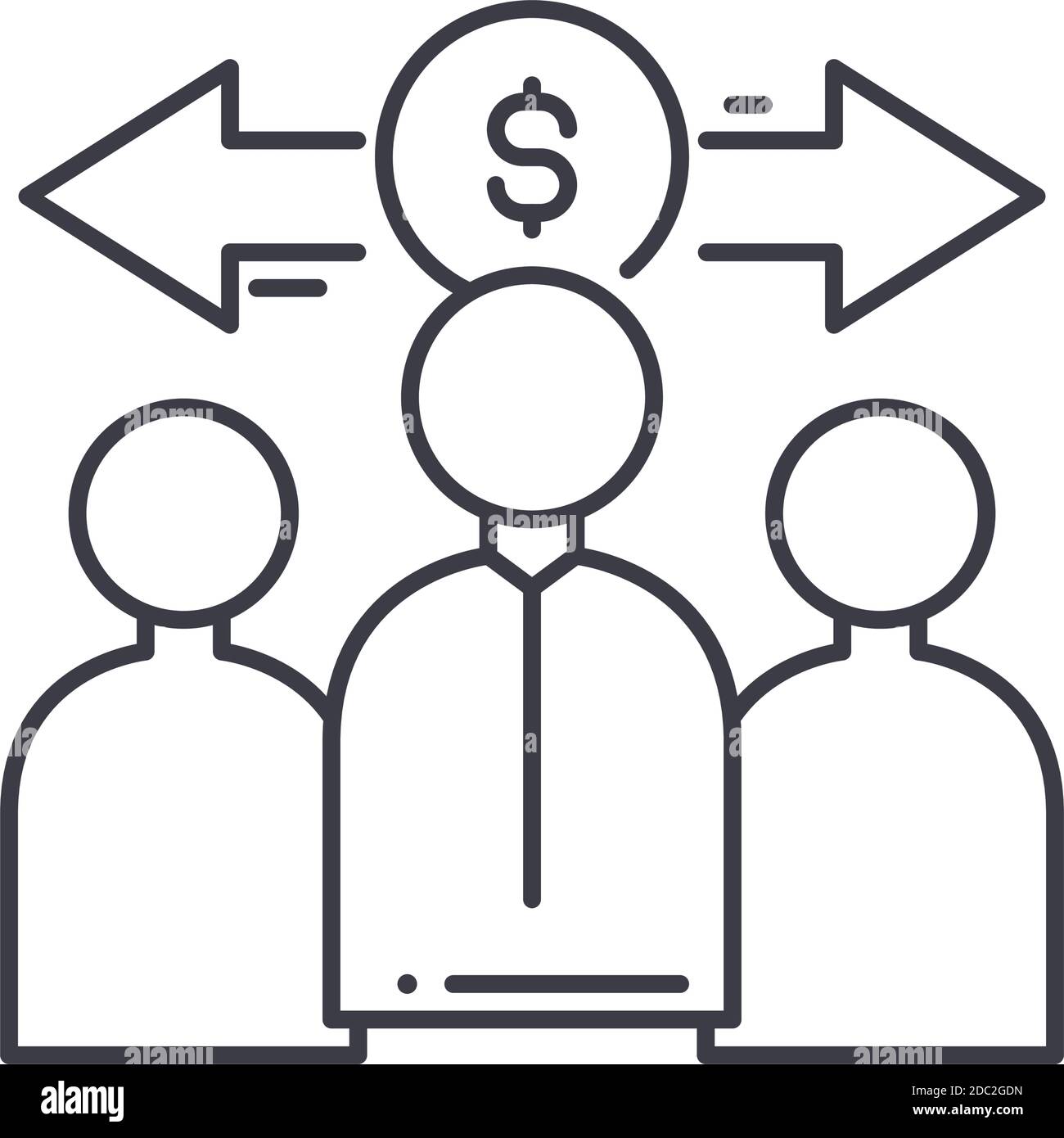 Contribution icon, linear isolated illustration, thin line vector, web ...