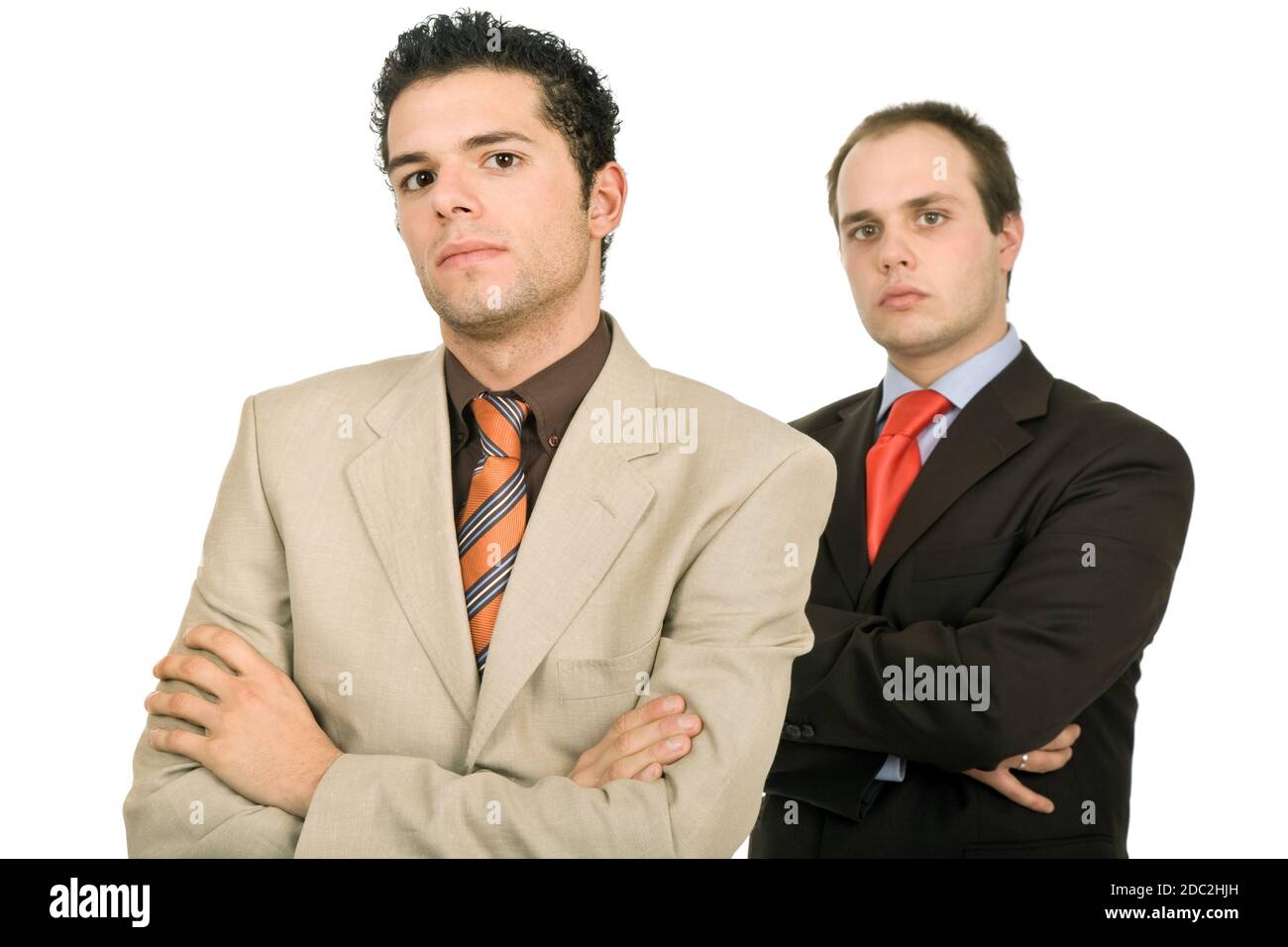two young business men portrait on white Stock Photo - Alamy