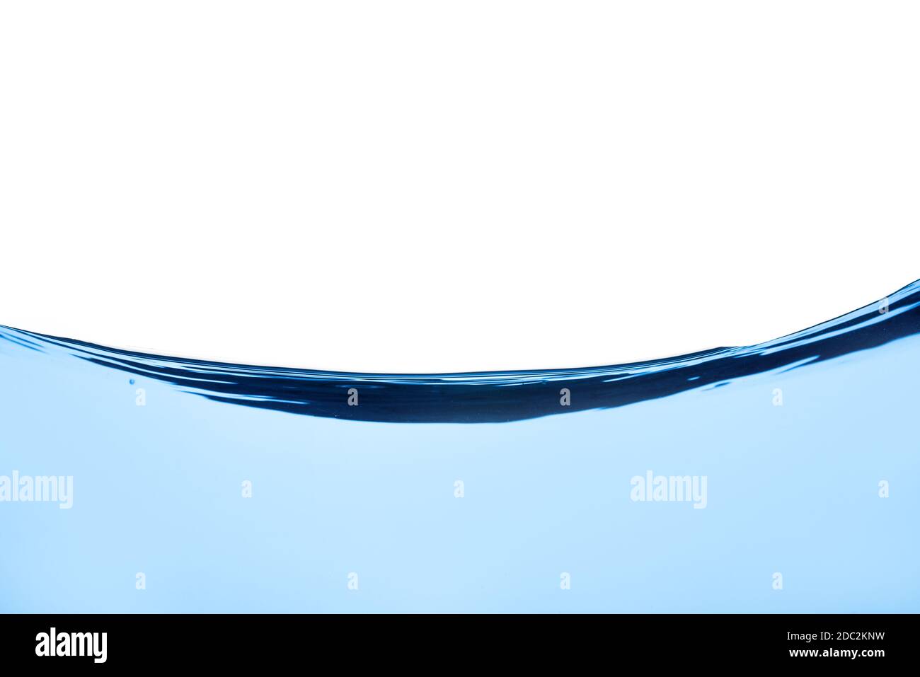 Abstract clean flow ripple surface on liquid. Light blue water wave with air bubbles and a ...