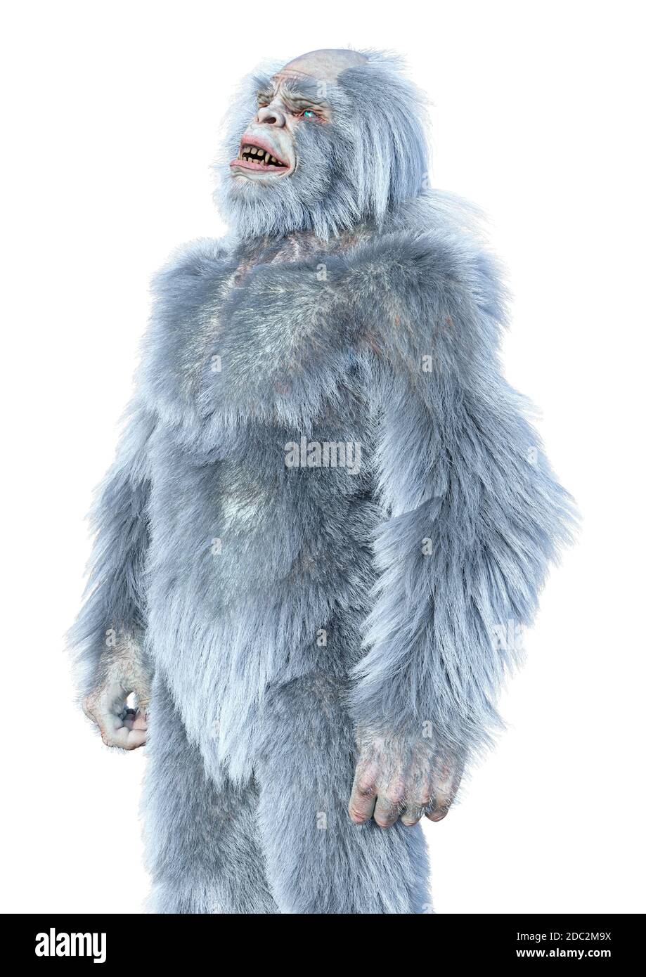 3D rendering of a fantasy creature yeti isolated on white background ...