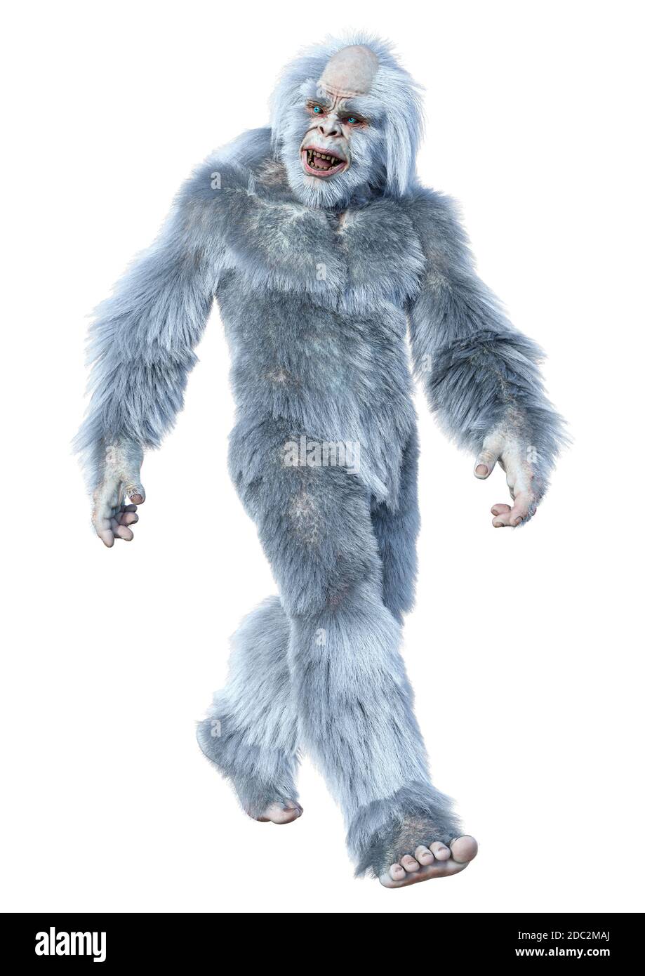 3D rendering of a fantasy creature yeti isolated on white background ...