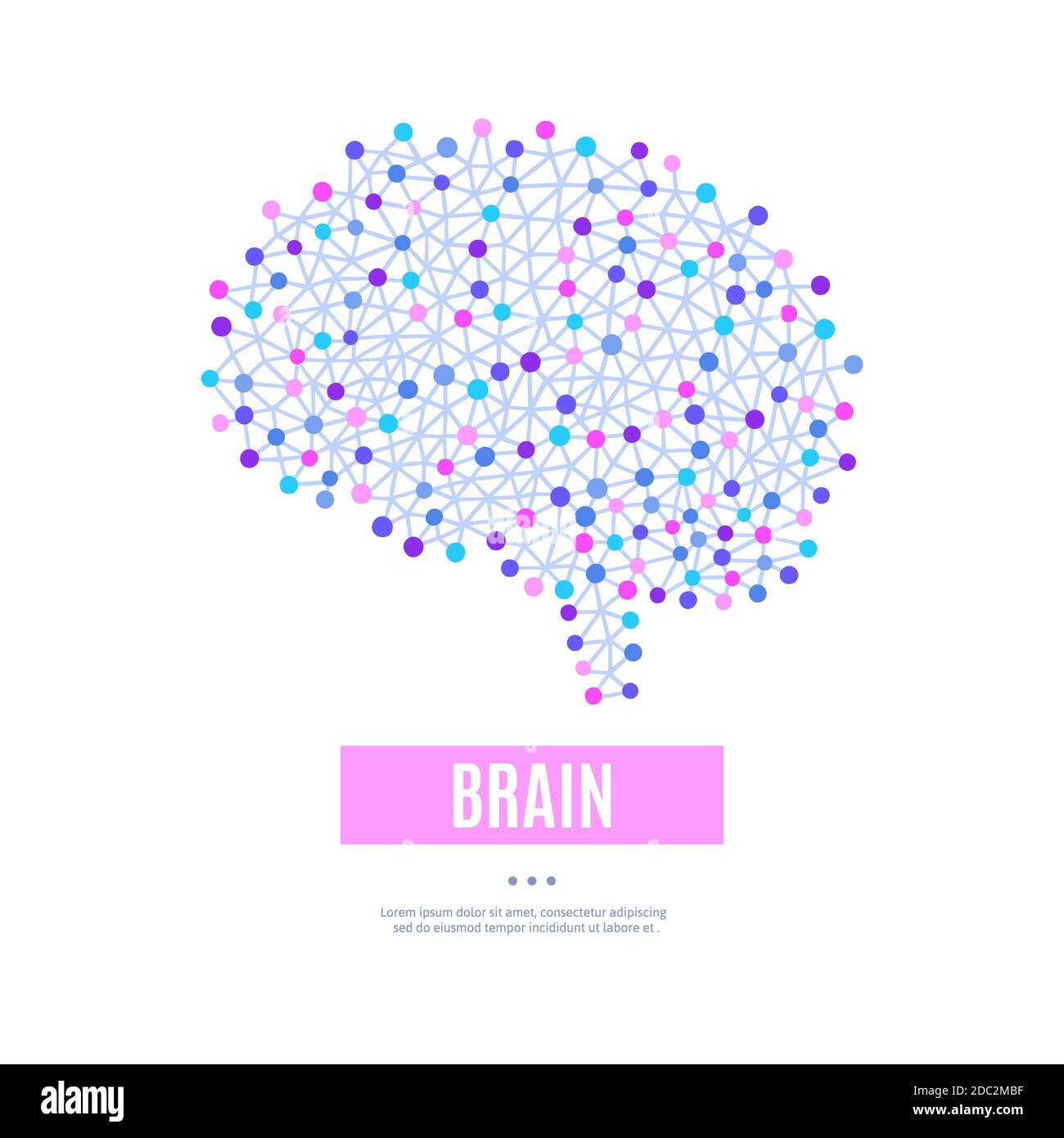 Concept of human brain. Illustration for label of medicine ...