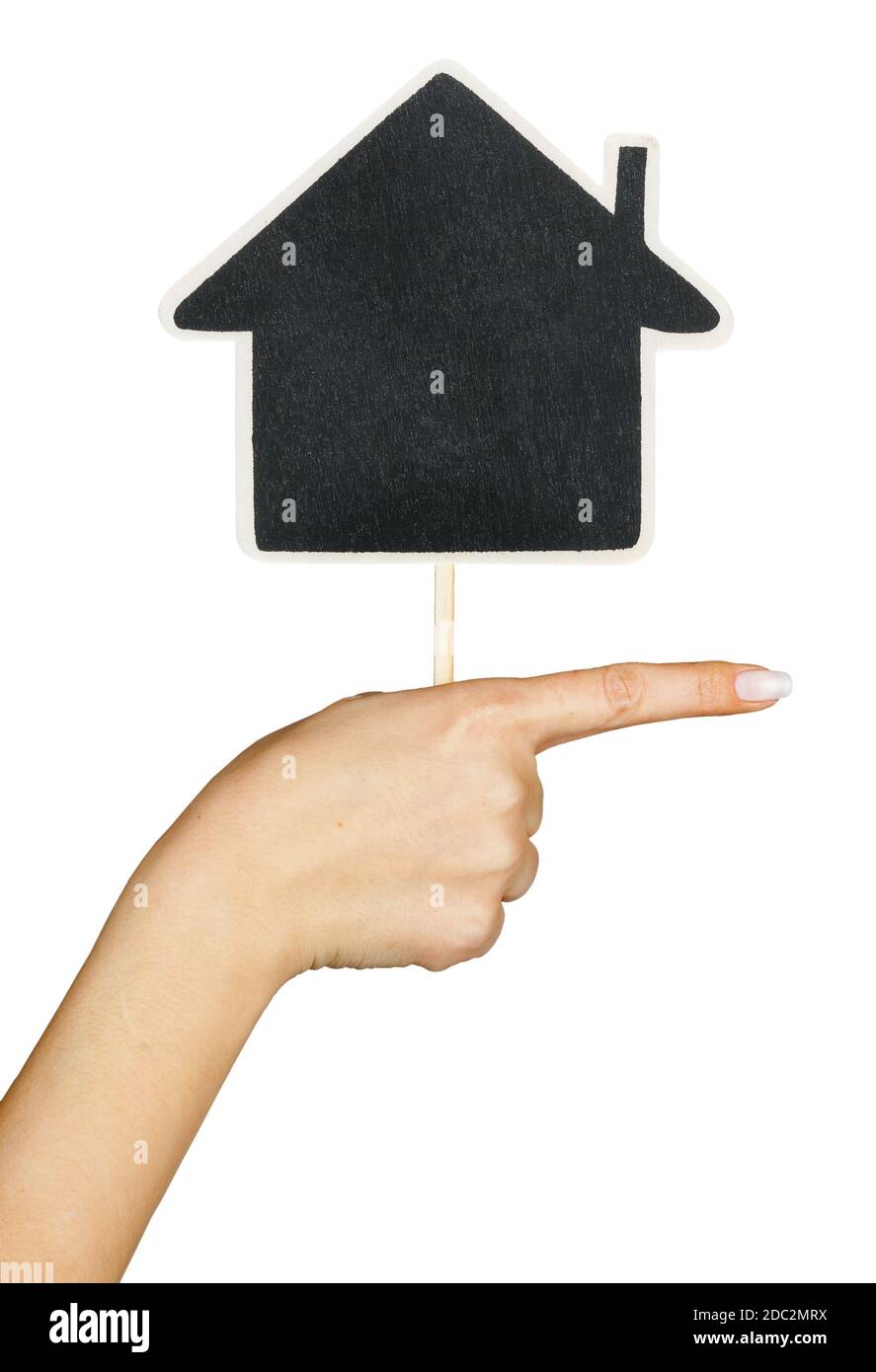 Hand with a sign the house, isolated on white background Stock Photo ...