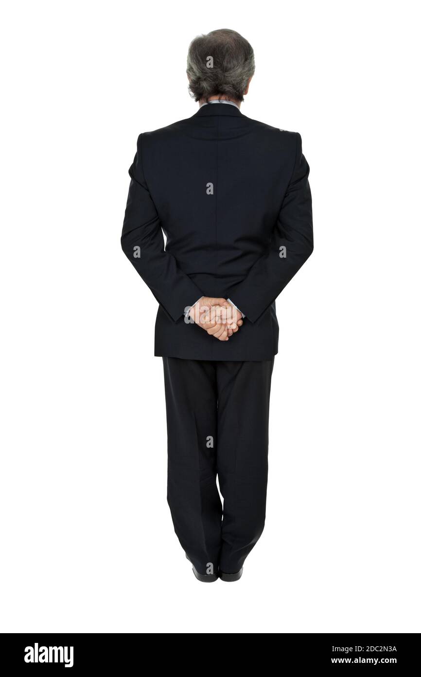 mature business man full body from back Stock Photo - Alamy