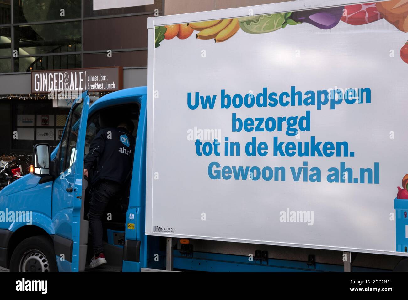 AH Delivery Truck At Amsterdam The Netherlands 10-12-2019 Stock Photo ...