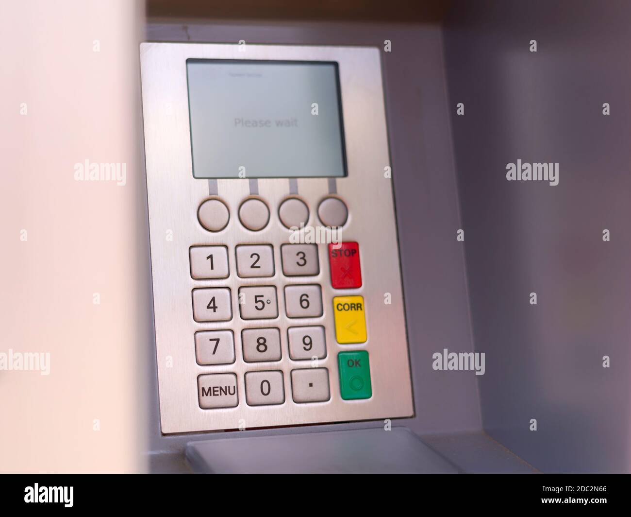 ATM numeric metal keyboard. Side view Stock Photo - Alamy