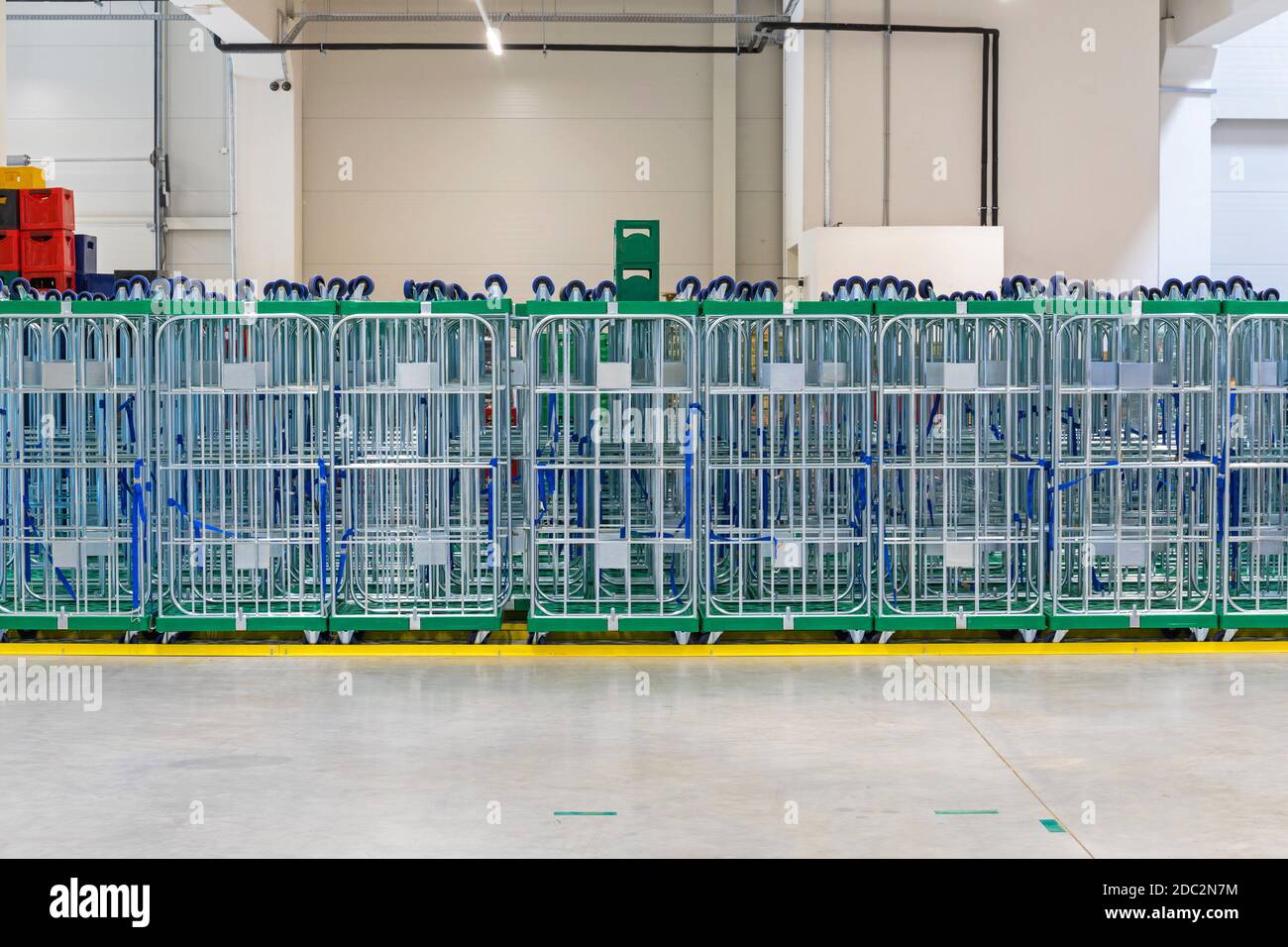 Many Wire Carts in Fulfilment Distribution Warehouse Stock Photo - Alamy