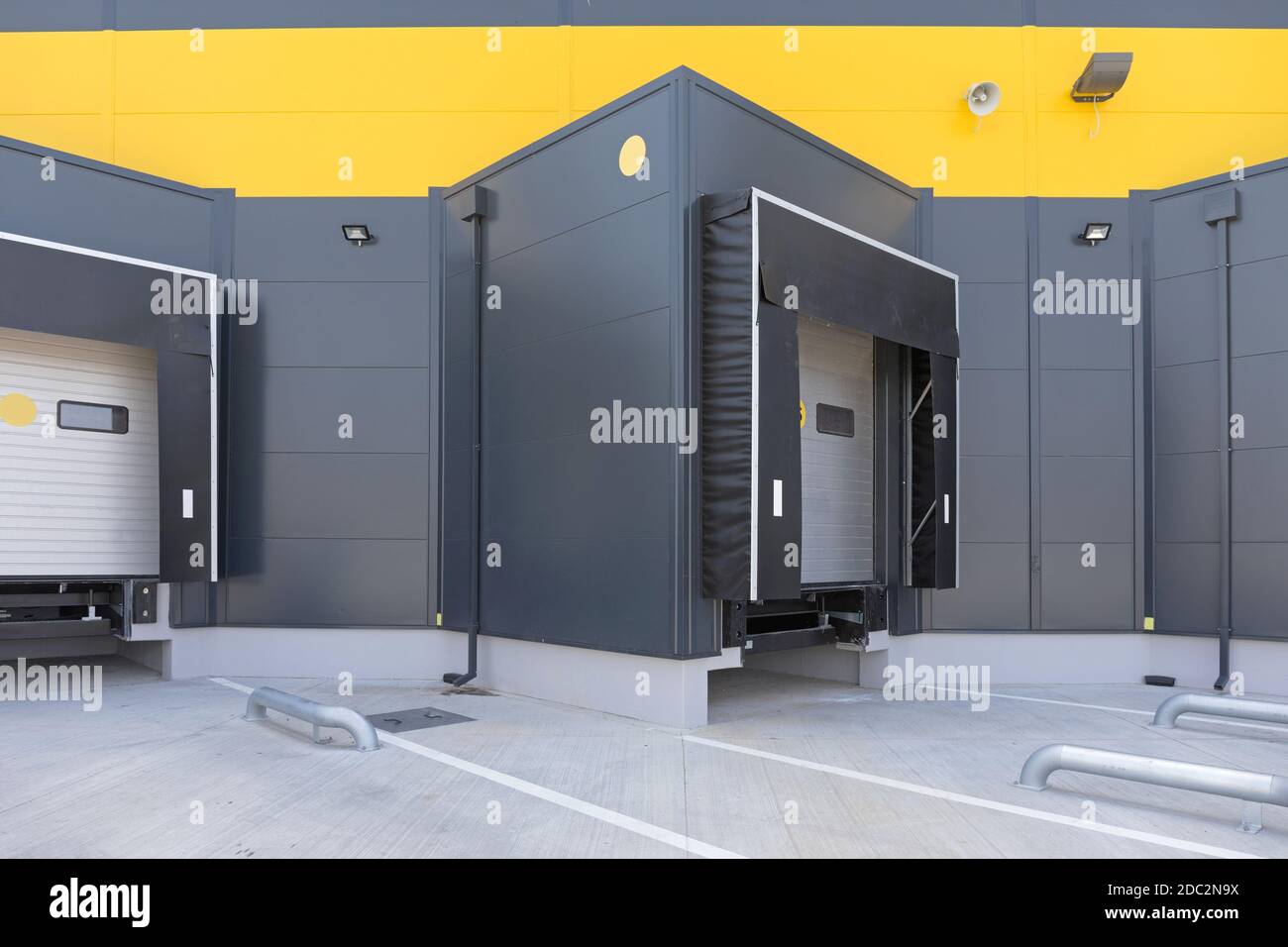 Loading Bay Cargo Doors at Distribution Warehouse Stock Photo - Alamy