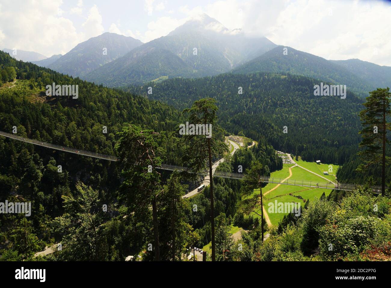 Suspension bridge highline 179 in Reutte Austria Stock Photo - Alamy