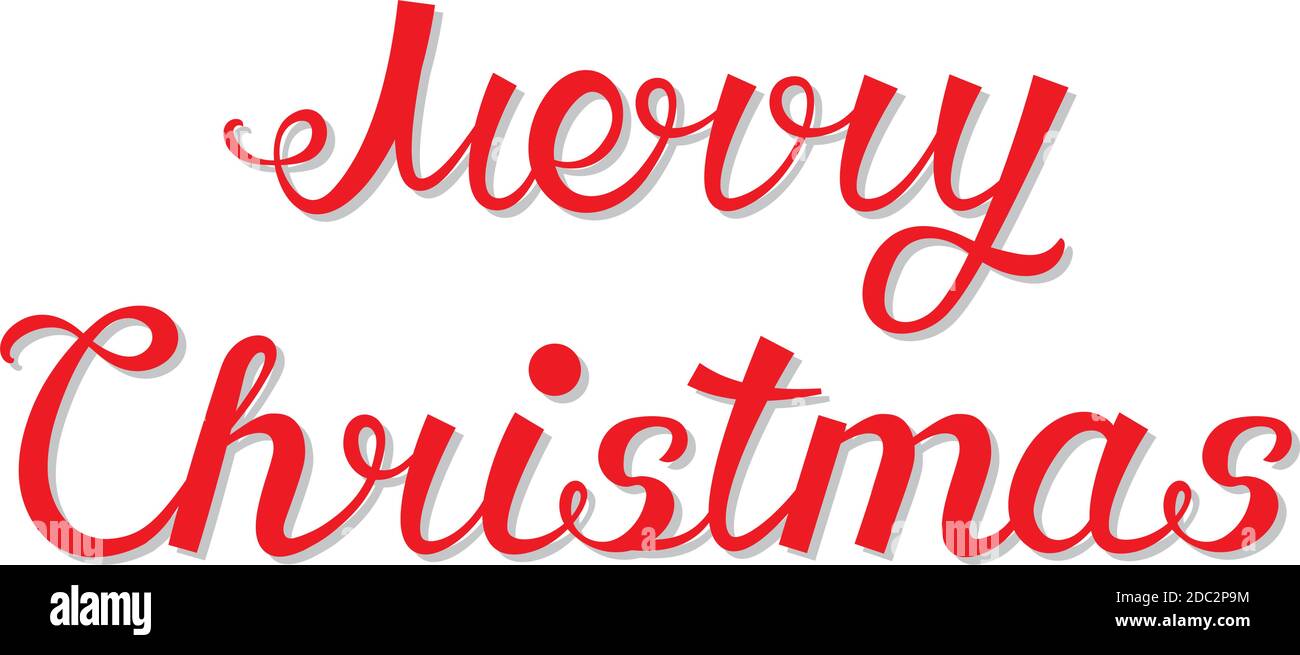 Merry Christmas. Hand lettering. Template for card, poster print Stock ...