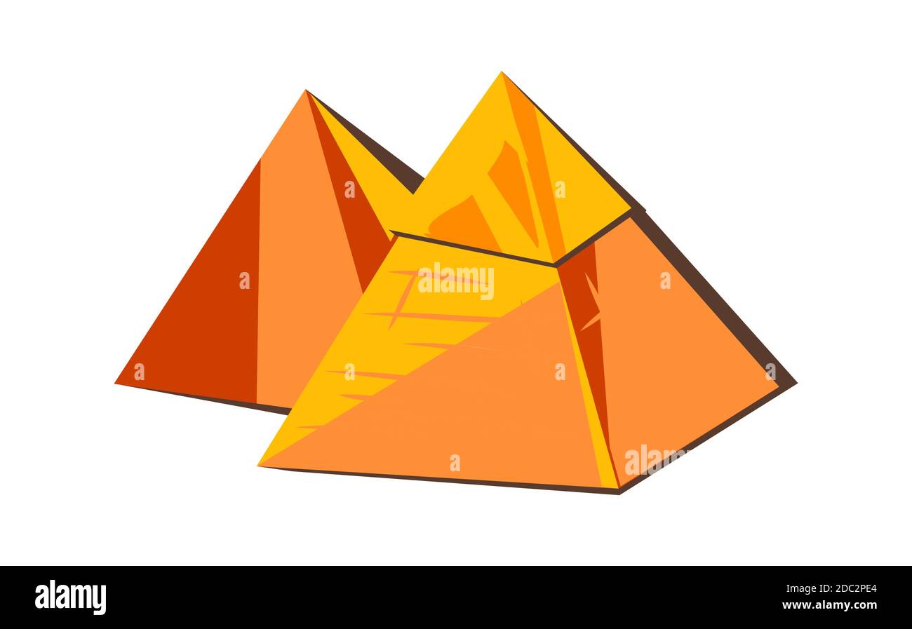 Egyptian pyramid from golden sand blocks, tomb of the pharaoh, cartoon ...